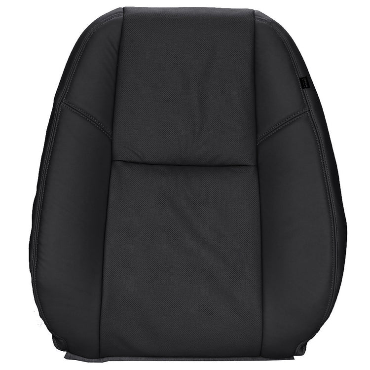 2012 2014 Chevrolet Silverado 2500 Driver Side Seat Top Cover Leather Vinyl with Perforated Leather Center Inserts and Side Impact Airbag Leather